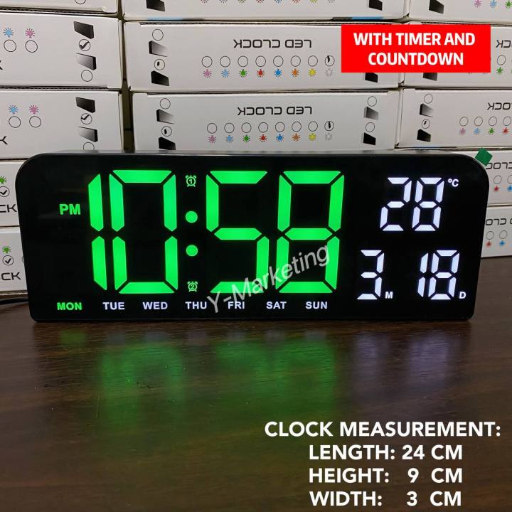 (0707) LED Digital Wall Hang And Display Stand Clock With Timer ...