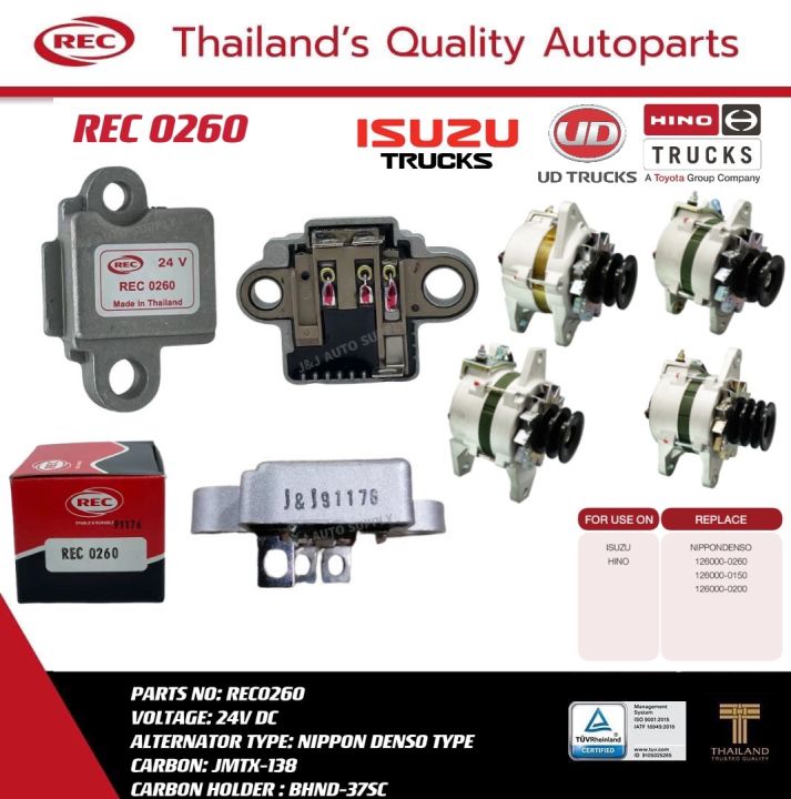 REC0260 ALTERNATOR IC REGULATOR 24V NIPPO DENSO TYPE FOR USE ON ...