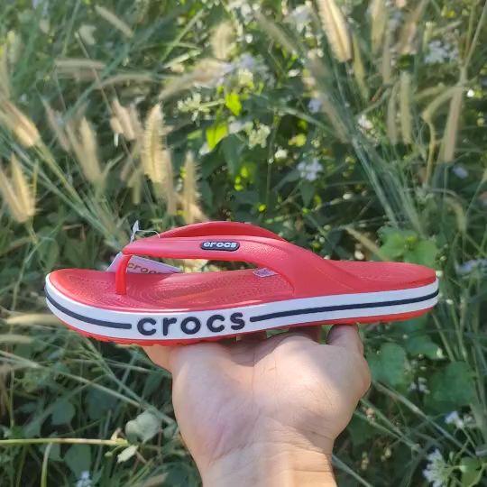 Crocs Bayaband Flip รองเท้าCrocs รองเท้าแตะหนีบสีม่วง Red Wine Colour ...