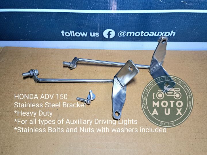 Honda ADV 150 Mini Driving Light /Auxiliary Stainless Bracket (gilid ...