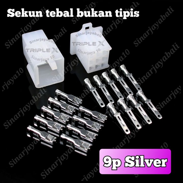 soket 9p kecil kabel motor sekun skun silver socket kecil konektor 9pin ...