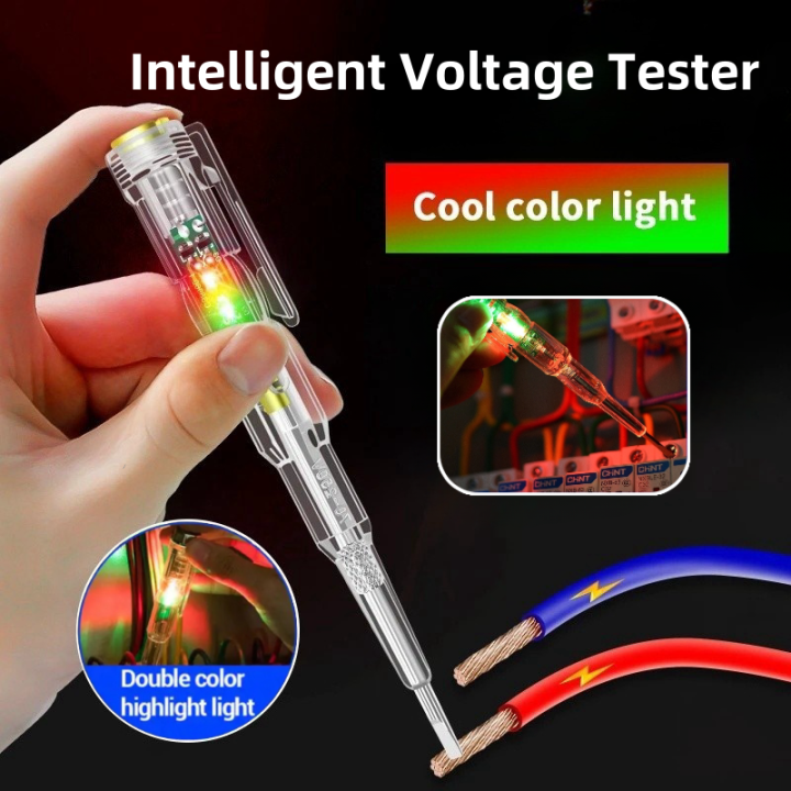 Intelligent Voltage Tester Pen 24-250V Induction Power LED Light Dual ...