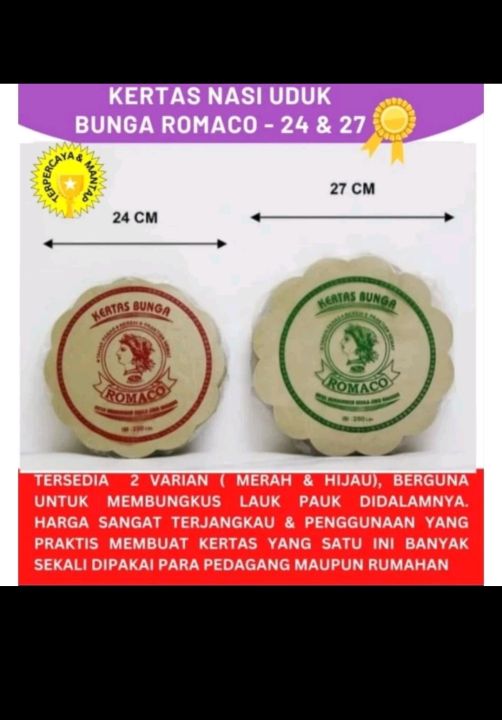 (KruL) kertas nasi laminasi alas piring rotan plastik warna coklat ...