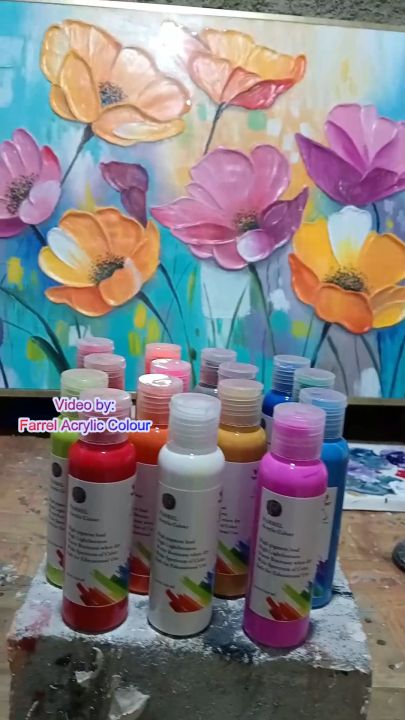 Cat Akrilik / Lukis / Kanvas / Mural Paket 5 warna Primer isi 100 ML ...