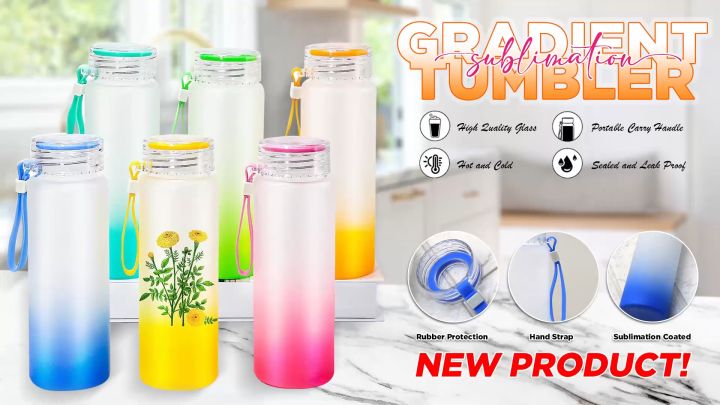 FMP 500 ml Sublimation Printable Gradient Glass Bottle | Lazada PH