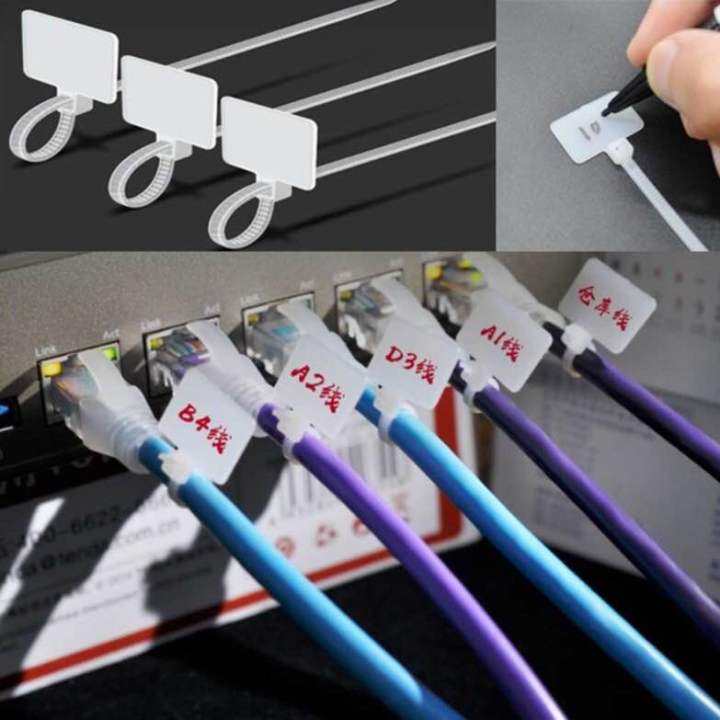 Cable Tie Tag 8*200 ป้ายขนาด 15*25 mm. เคเบิ้ลไทร์ Mark Lan มาร์คสายแลน ...