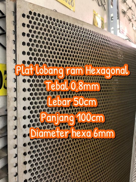 plat lobang ram hexagonal tebal 0.8mm lebar 50cm panjang 100cm diameter ...