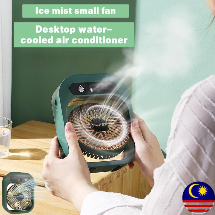 Mini fan portable USB sprayer rechargeable desktop cooler air diffuser ...