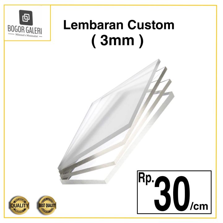 Akrilik Lembaran 3mm Bening Custom Acrylic Potongan | Lazada Indonesia