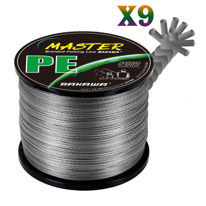 BAKAWA Braided Fishing Line X9 300M 500M 1000M Japan PE Weave ...