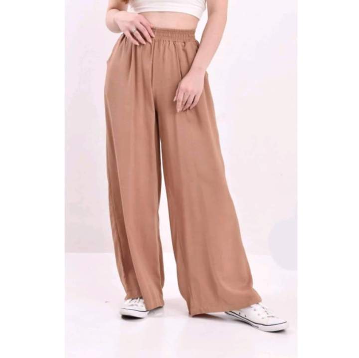 (LUCKY DC) CASUAL WIDELEG COTTON PANTS | Lazada PH