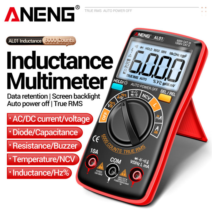 ANENG AL01 Digital multimeter True RMS NCV backlit screen 6000 Counts ...