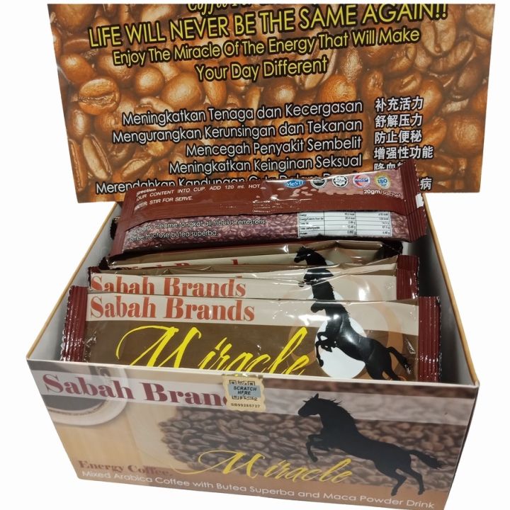 SABAH MIRACLE COFFEE 1BOX 20SACHETS ENERGY COFFEE FOR MEN AND WOMEN ...