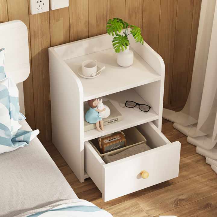 Bedside Table Shelf Minimalist Modern Storage Cabinet Simple Bedroom ...