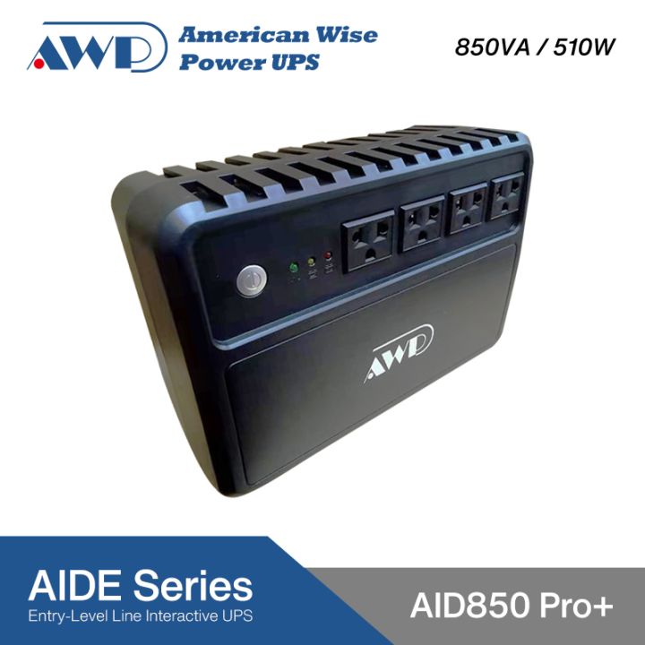AWP AID850 Pro Aide Pro+ 510W-850VA UPS with AVR Uninterruptible Power ...