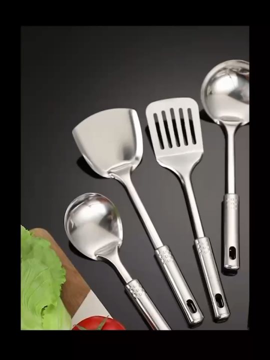 ตะหลิวสแตนเลส Sandok อุปกรณ์ทำอาหาร ไม้พายกระทะ/ช้อนใช้สำหรับกะทะ ...