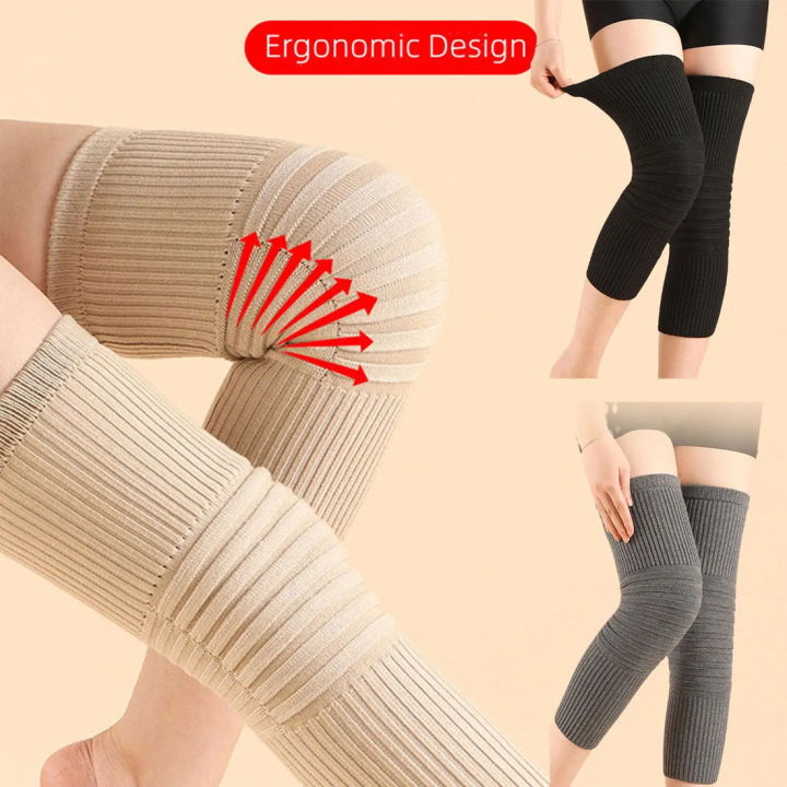 1 Pair Unisex Cashmere Knee Warmers Wool Knee Brace Pads Winter Warm ...