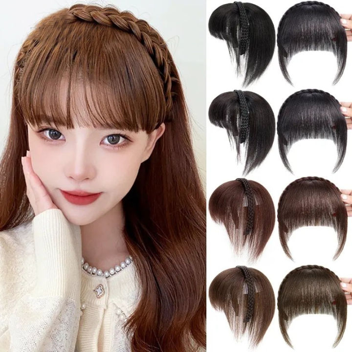 🔥Wig bangs Hairband Head Fake Fringe Hair Extension Women Girls Clips ...