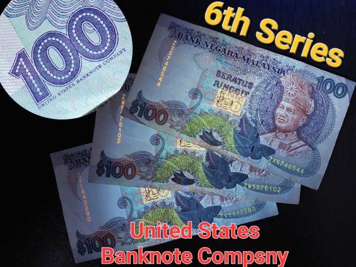 Malaysia RM100 Duit Lama 6th Series Banknotes, Printer: US Banknote ...