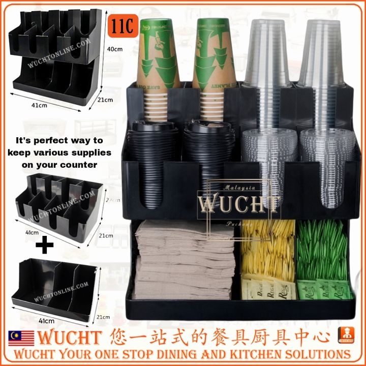 【WUCHT】Rak Cawan Hitam Black Cup Holder 8 9 11 Coffee Tea Condiment ...