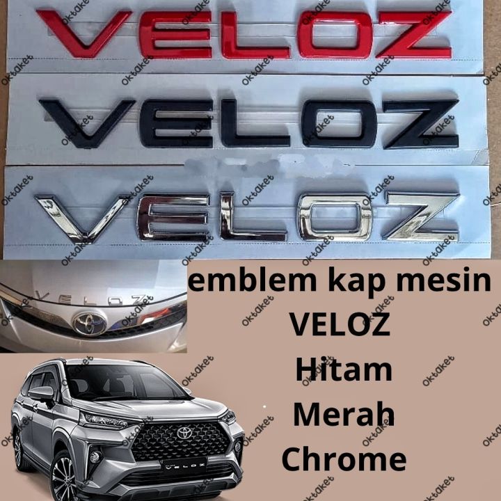 emblem kap mesin VELOZ LOGO merah hitam chrome | Lazada Indonesia