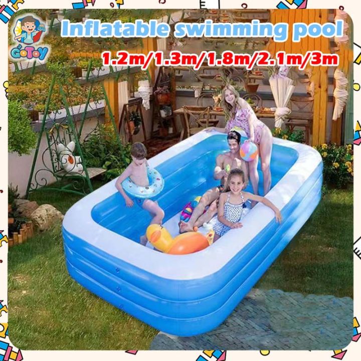 3M Super Large Rectangular Inflatable Swimming Pool Home Water Toy ...