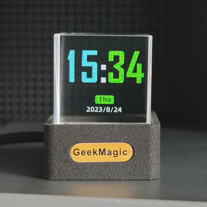 GeekMagic GIFTV Crystal Cube Photo Display Holographic Desktop Smart ...
