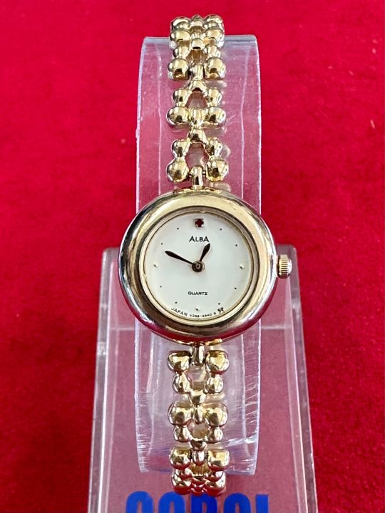 ALBA Quartz ตัวเรือนทองชุบ นาฬิกาผู้หญิง มือสองของแท้ | Lazada.co.th