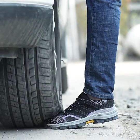 Sepatu safety import strip hitam snaekers safety sporty safety shoes ...