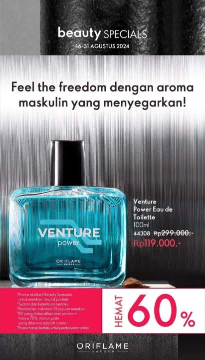 VENTURE POWER EAU DE TOILETTE ASLI ORIGINAL | Lazada Indonesia