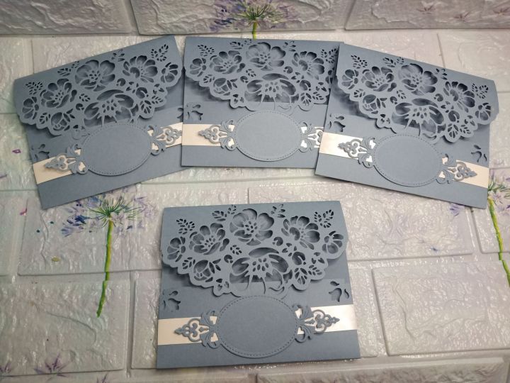 EZZ!! 5x6 (5r) Rosemary trifold design, laser cut invitation card ...