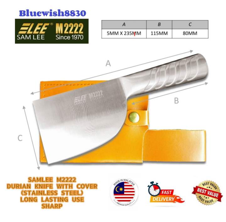 Sam Lee M2222 Stainless Steel Durian Knife With Cover Large (MADE IN ...