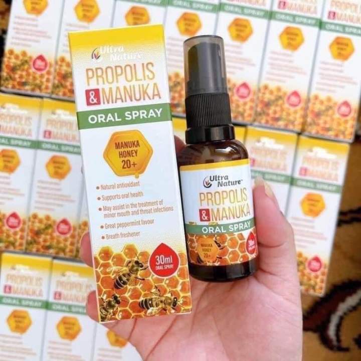 Xịt keo ong Ultra Nature Propolis & Manuka Oral Spray 30ml | Lazada.vn