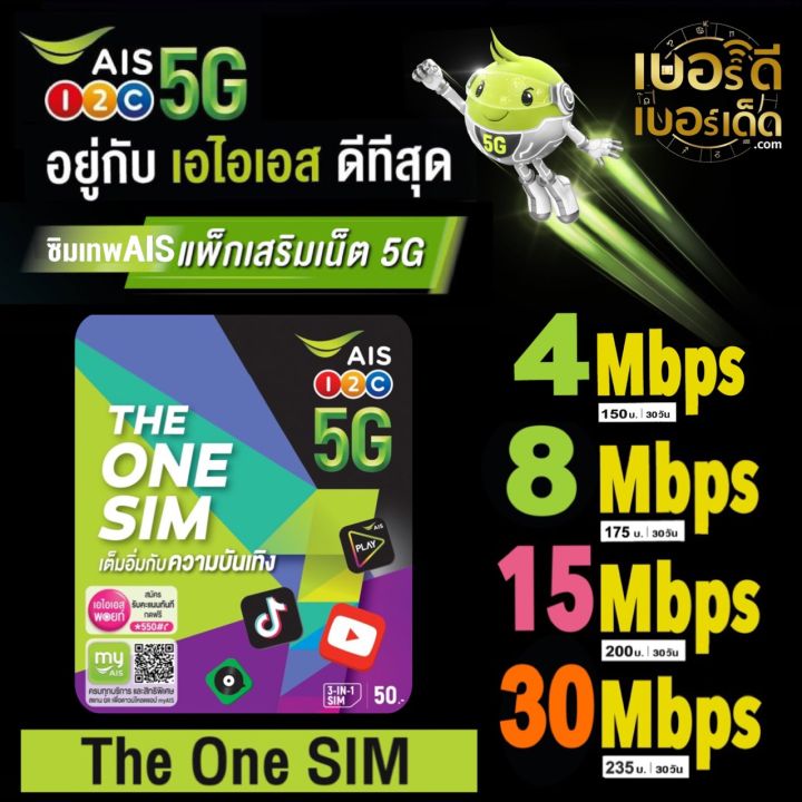 ซิมใหม่ AIS 💚 ปก THE ONE SIM สมัครเล่นเน็ตไม่อั้น ไม่ลดสปีด +โทรฟรีทุก ...