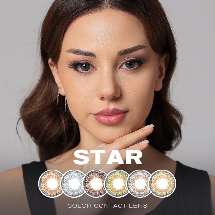 【Bestseller】Flare Color STAR Contact Lenses 1Pair=2Pcs Soft Contact ...