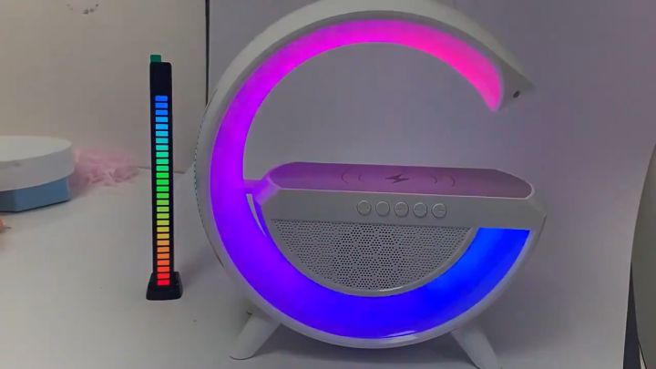 BT2301 LED Wireless Charging Speaker Bluetooth Speaker RGB Light ...
