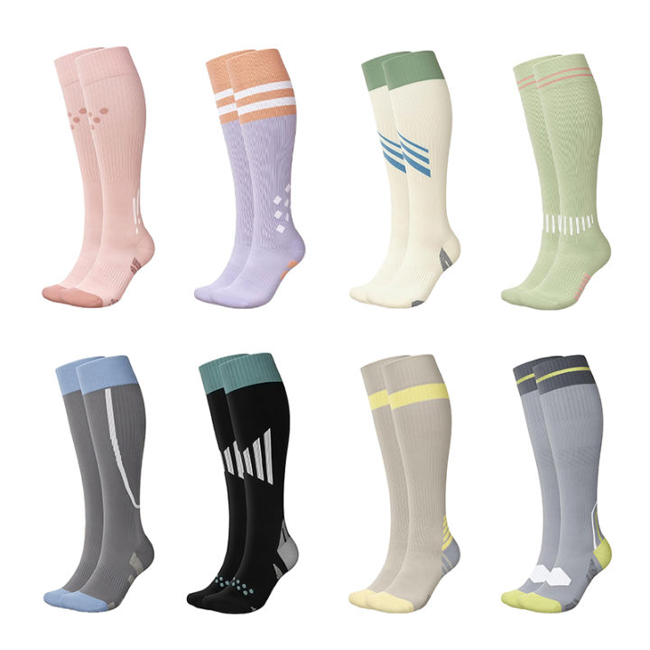 Women's Knee High Compression Socks for Fitness Yoga Running Jump Rope ...