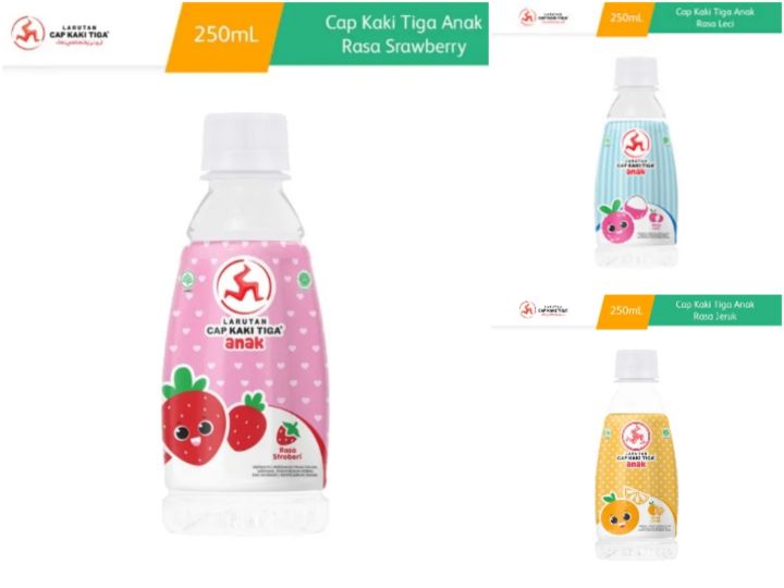 Larutan Cap Kaki Tiga Anak Botol 250 ml Penyegar Cap Kaki 3 Botol ...