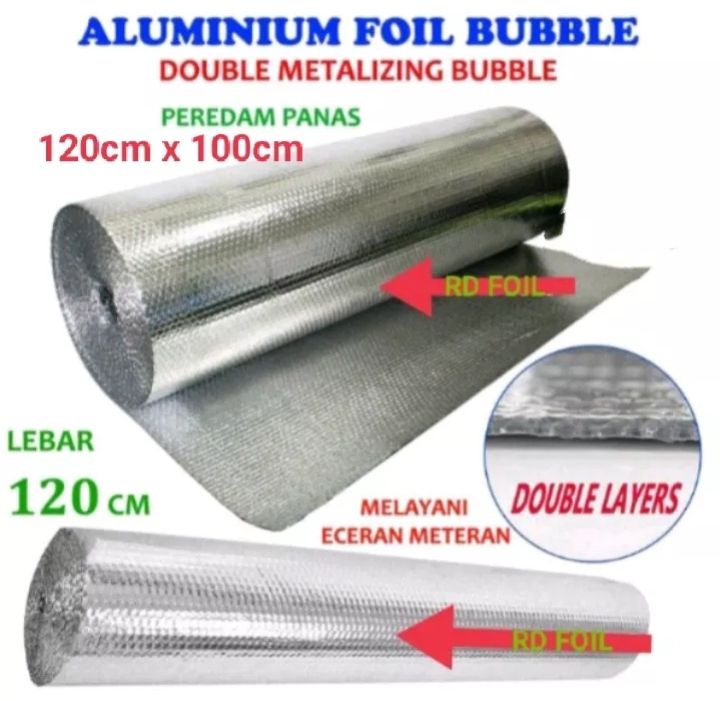 Aluminium Foil bubble peredam panas atap 1 roll bubble foil double side ...