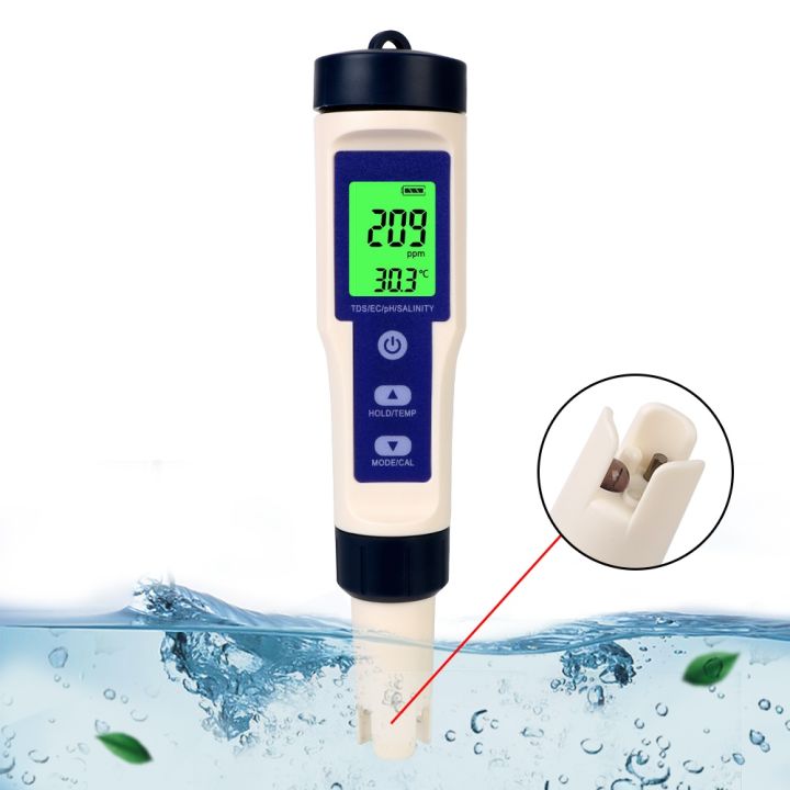 Water Quality Detector TDS EC SALT Brine Temp PH Tester Test Probe Pen ...
