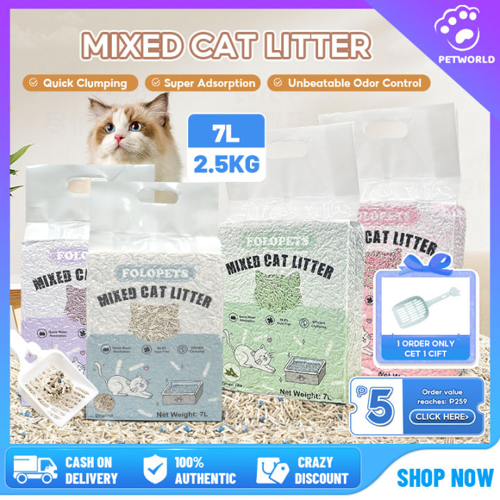 Mixed Cat Litter 7L/2.5KG Pure Natural Healthy Plant Deodorant Mix Tofu ...