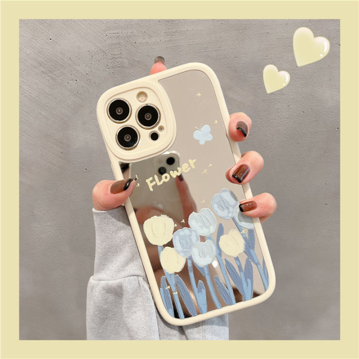 Fashion Flower Apple 13 Phone Case Graffiti iPhone Tulip 12 Rounded ...