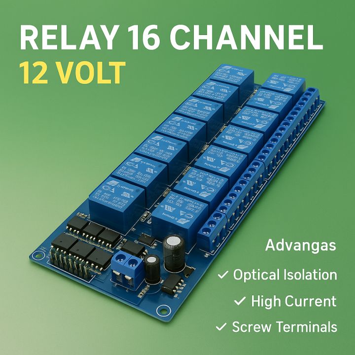 Relay 16 Channel 12V dengan Optocoupler Modul Arduino PLC Otomasi ...