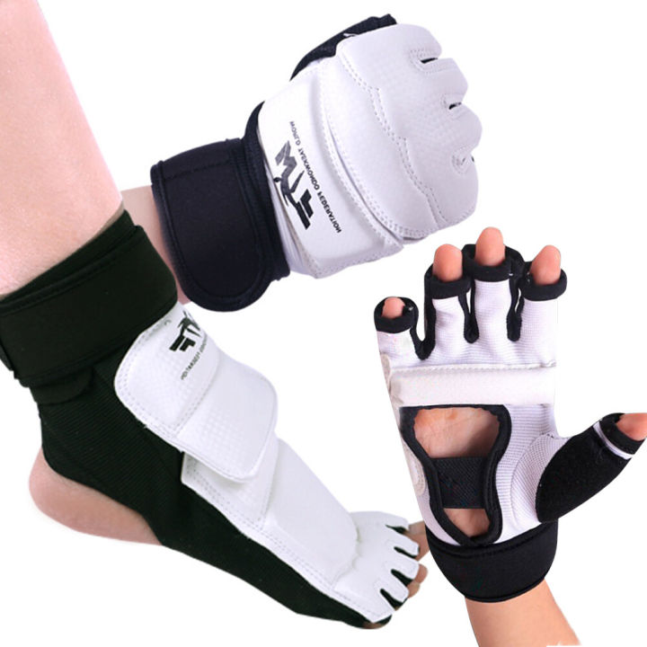 [COD]2pcs Taekwondo Hand and Foot Gloves Boys Girls Adult Protector ...