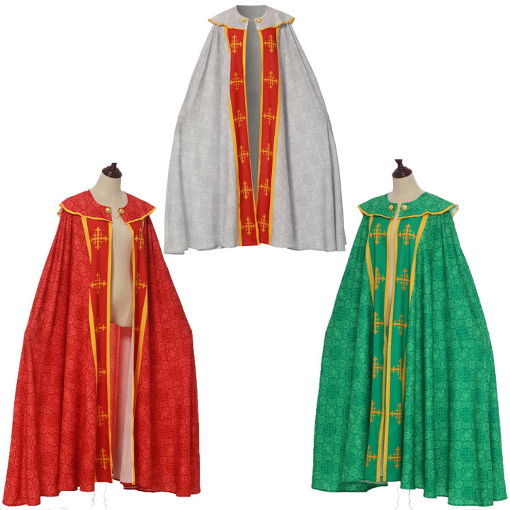 Medieval Men's Robe Gown Priest Cloak Cape Party Halloween Cosplay ...