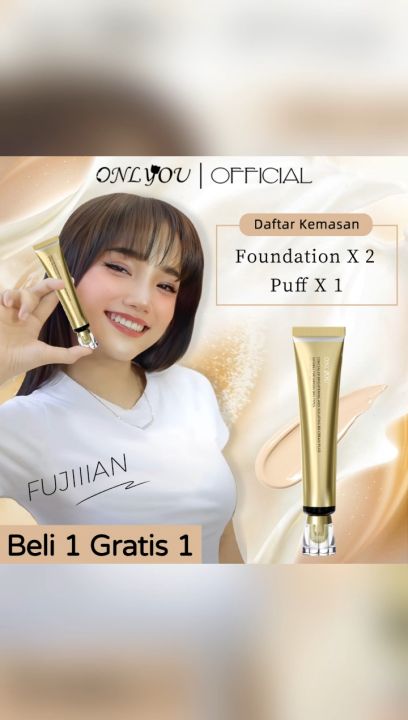 【Puff Gratis】4pcs ONLYOU Alas Bedak Cair Concealer Dua Paket Otentik ...