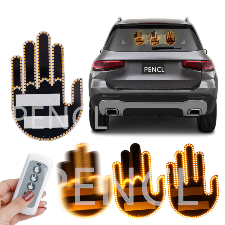 PENCL Finger Gesture Light for Car LED Hand Gesture Sign Light Funny ...