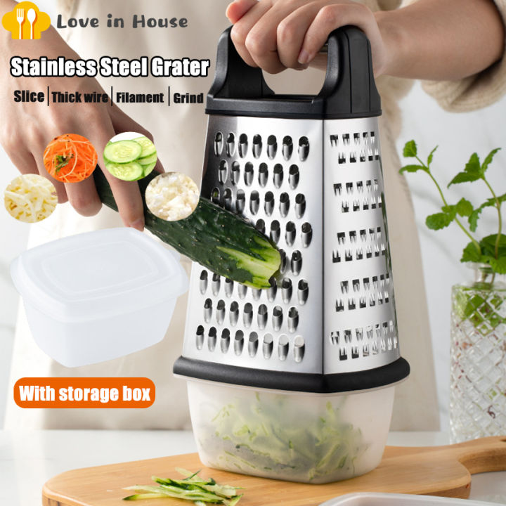 Stainless Steel Heavy Duty Kitchen Box Grater with Detachable Storage ...
