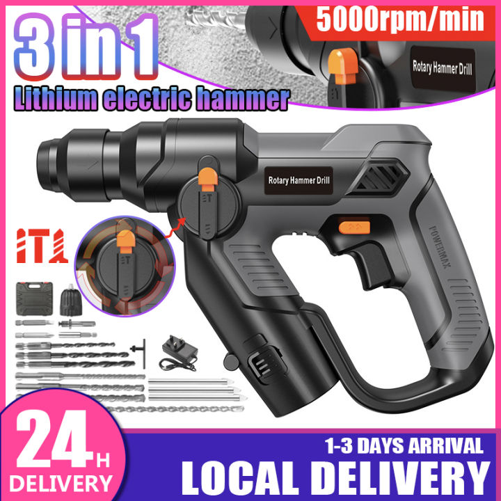 Impact Hammer Drill Gerudi Impak Rotary Hammer Drill 12V Lithium ...