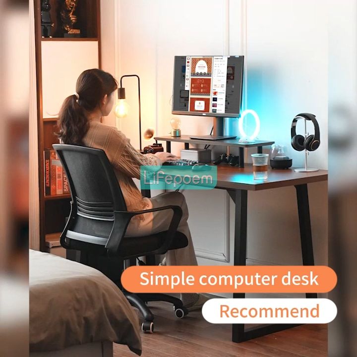 Meja Belajar Study Table with 32MM Tabletop Modern Meja Study Bedroom ...